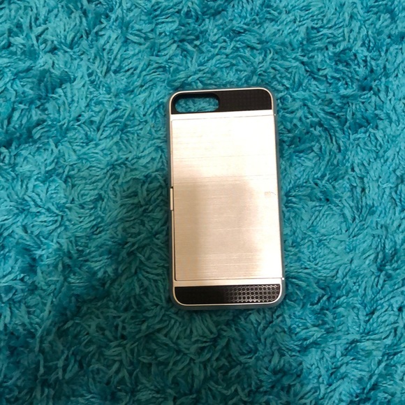 Accessories | Silver And Black Phone Case W Storage | Poshmark